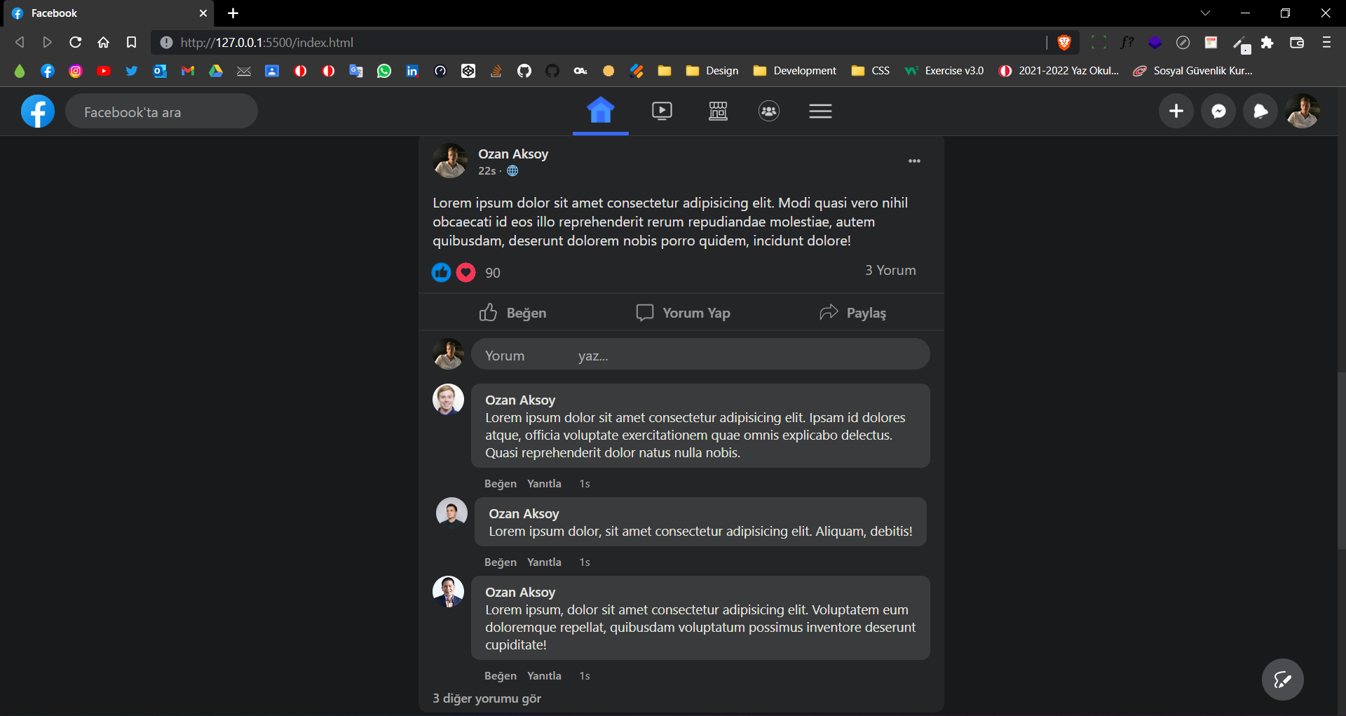 GitHub - ozanakss123/Facebook-UI-Clone