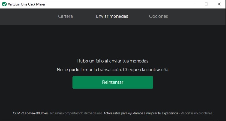 No Me Acuerdo La Contraseña · Issue 454 · Vertcoin Projectone Click