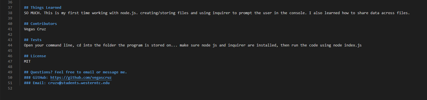 GitHub - vegascruz/MSU-README-Generator: This program will generate a professional README file