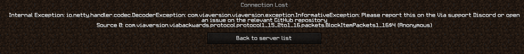 1.16.5 packets · Issue #29 · ViaVersionMCP/ViaMCP-Reborn · GitHub