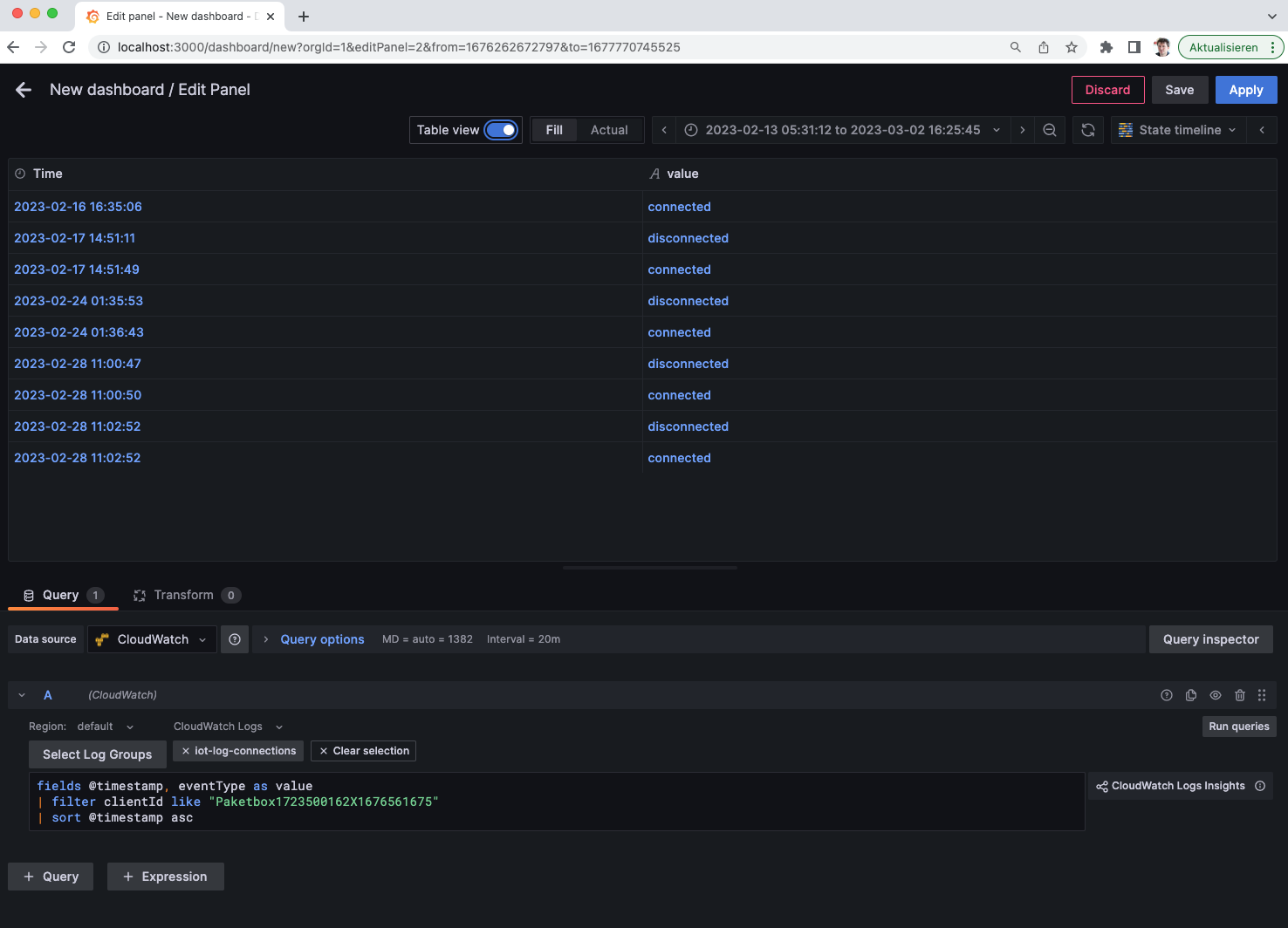 State timeline shows hidden fields from CloudWatch Logs · Issue #64042 · grafana/grafana · GitHub