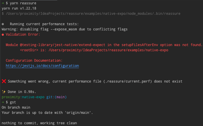 [BUG] native-expo example project not working properly · Issue #189 · callstack/reassure · GitHub