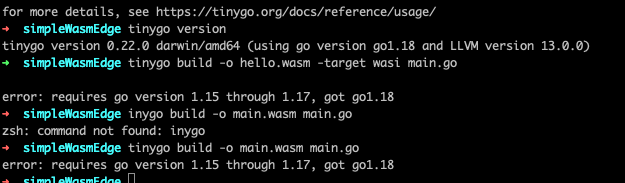 Tinygo Version 0 22 0 Darwin Amd64 Using Go Version Go1 18 And Llvm Version 13 0 0 · Issue