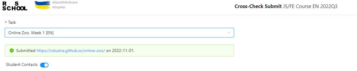 Cross-Check 'Online Zoo. Week 1 [EN]' 'cskubra' · Issue #797 · rolling-scopes-school/support ...