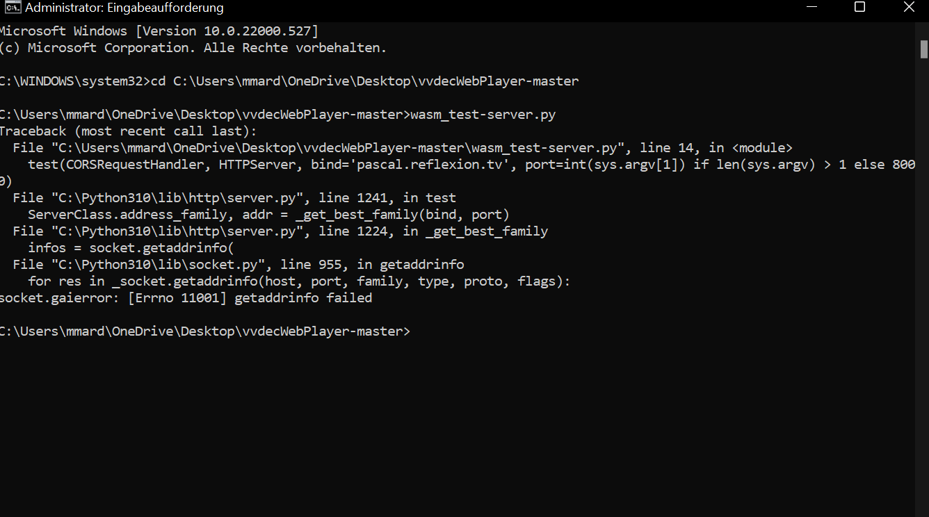 Problems Building WASM · Issue #2 · fraunhoferhhi/vvdecWebPlayer · GitHub