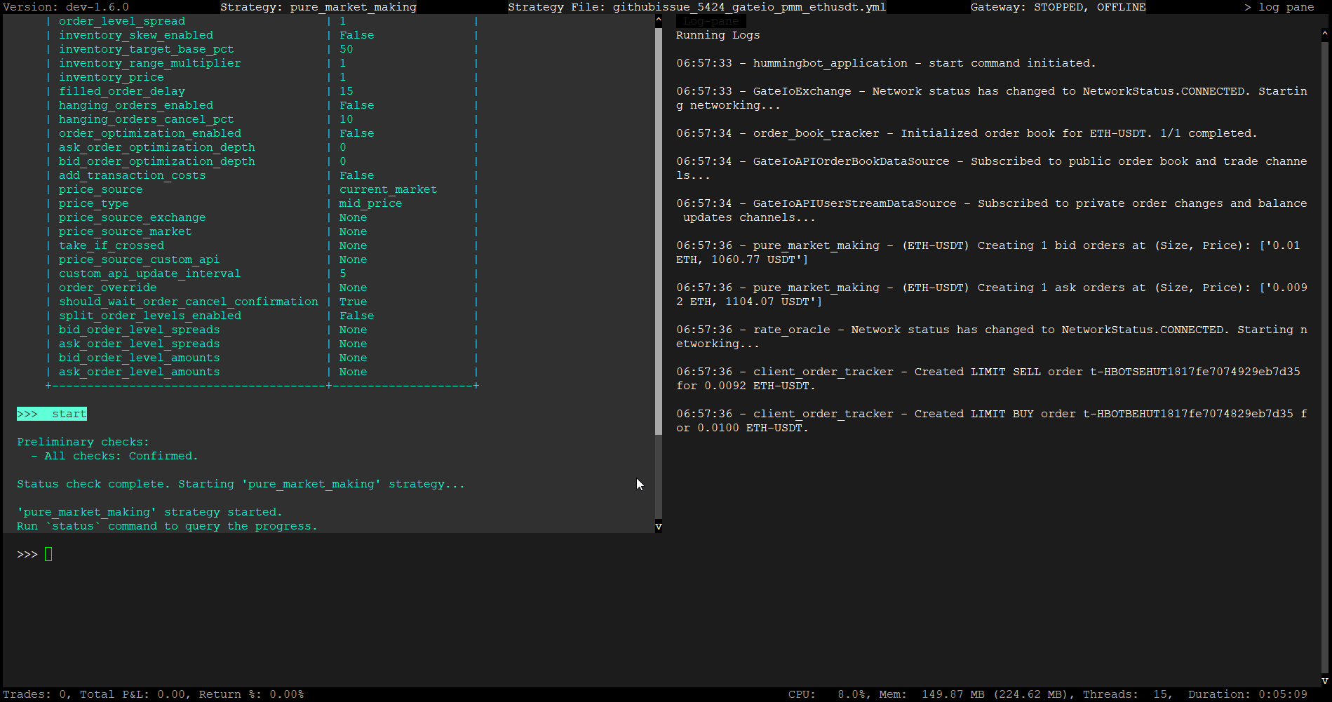 Gateio Getting Unhandled Error In Background Task · Issue 5424 · Hummingbot Hummingbot · Github