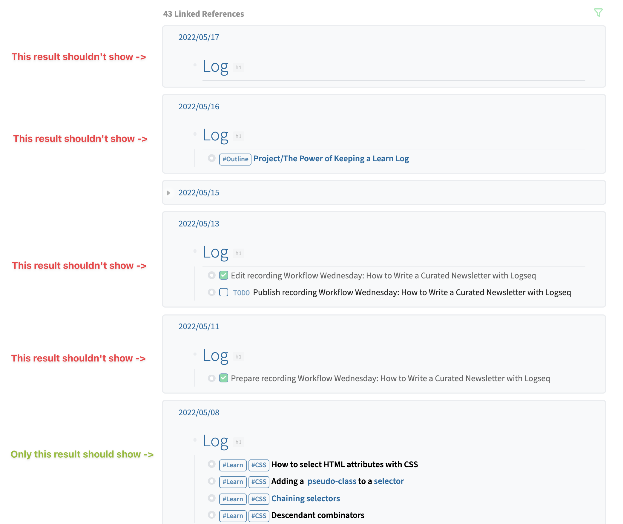 Filter on linked references is broken · Issue #5345 · logseq/logseq · GitHub