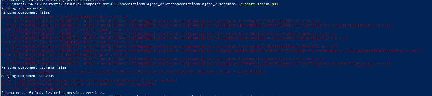 Unable to run update-schema.ps1 · Issue #8888 · microsoft/BotFramework-Composer · GitHub