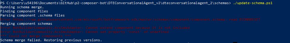 Unable to run update-schema.ps1 · Issue #8888 · microsoft/BotFramework-Composer · GitHub