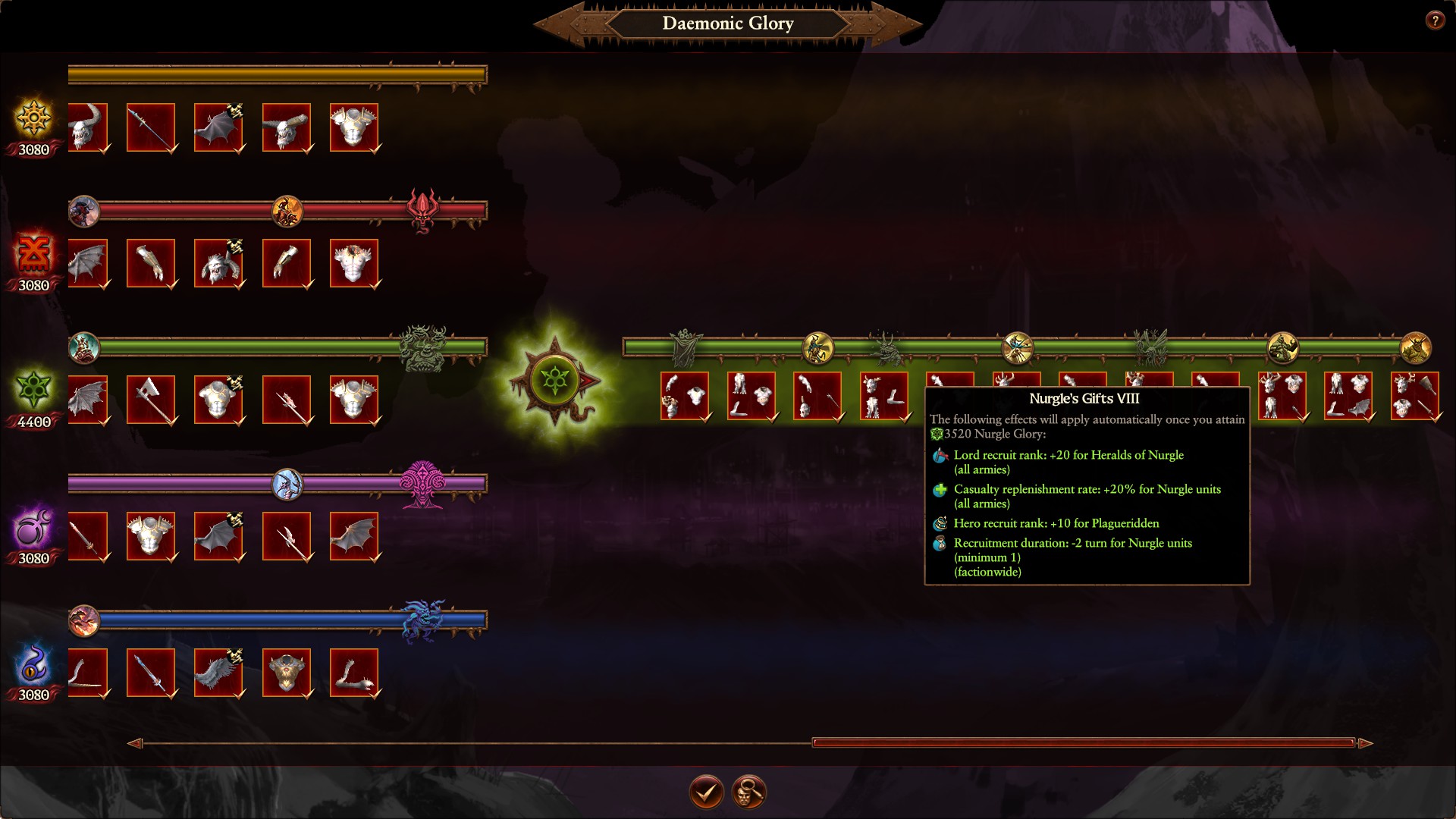 Daemon Prince's Nurgle's Gifts VIII lord recruit rank bonus not working unless replacing · Issue ...