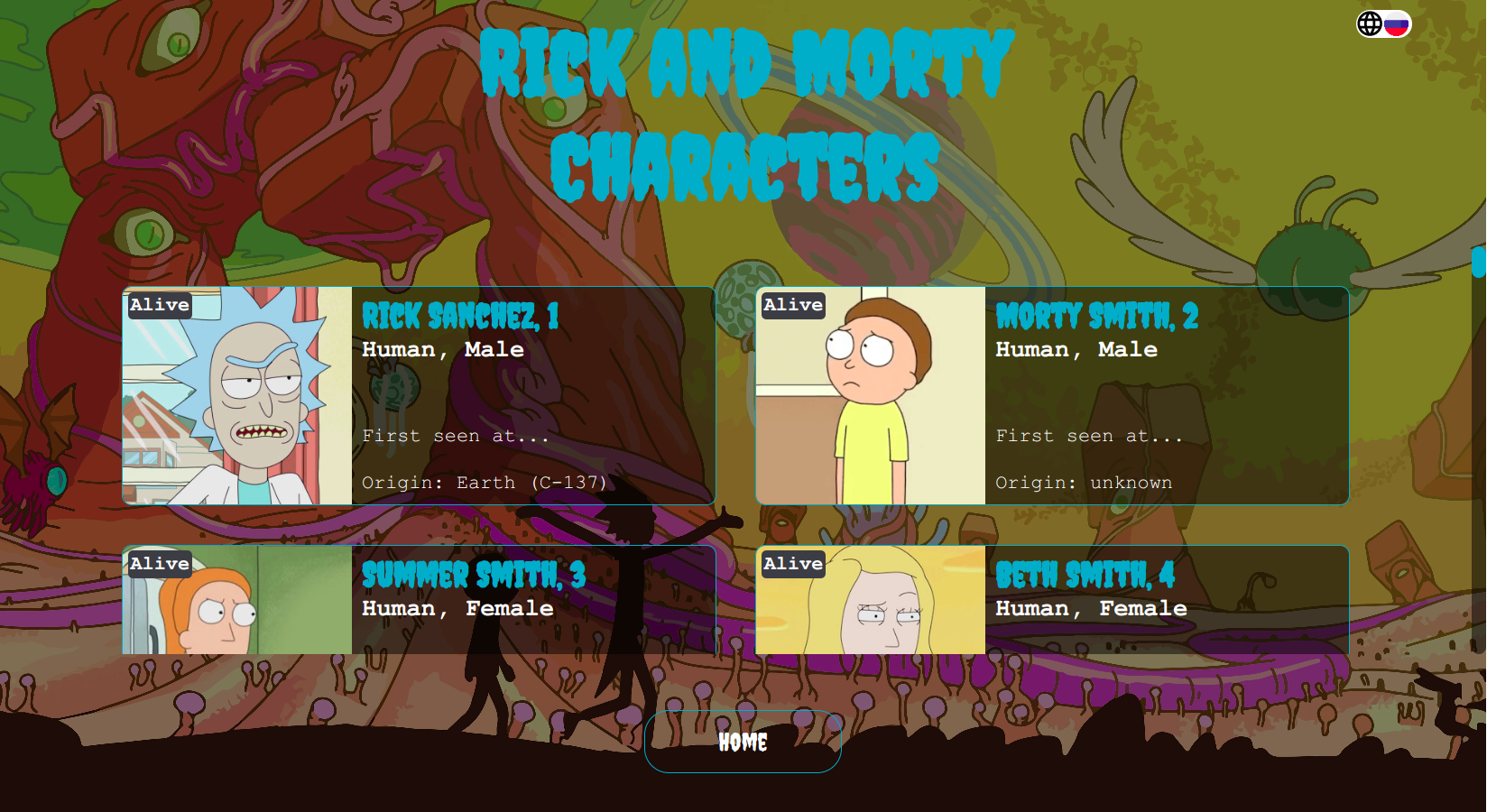 GitHub - vketrys/Rick-and-Morty-Explorer-React