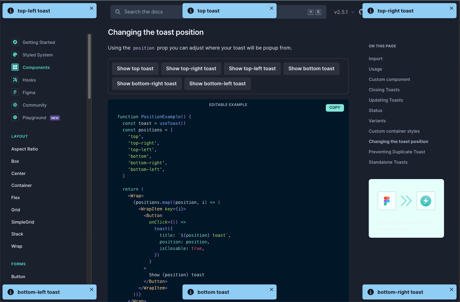 Is there a way to horizontally and vertically center a toast? · chakra ...