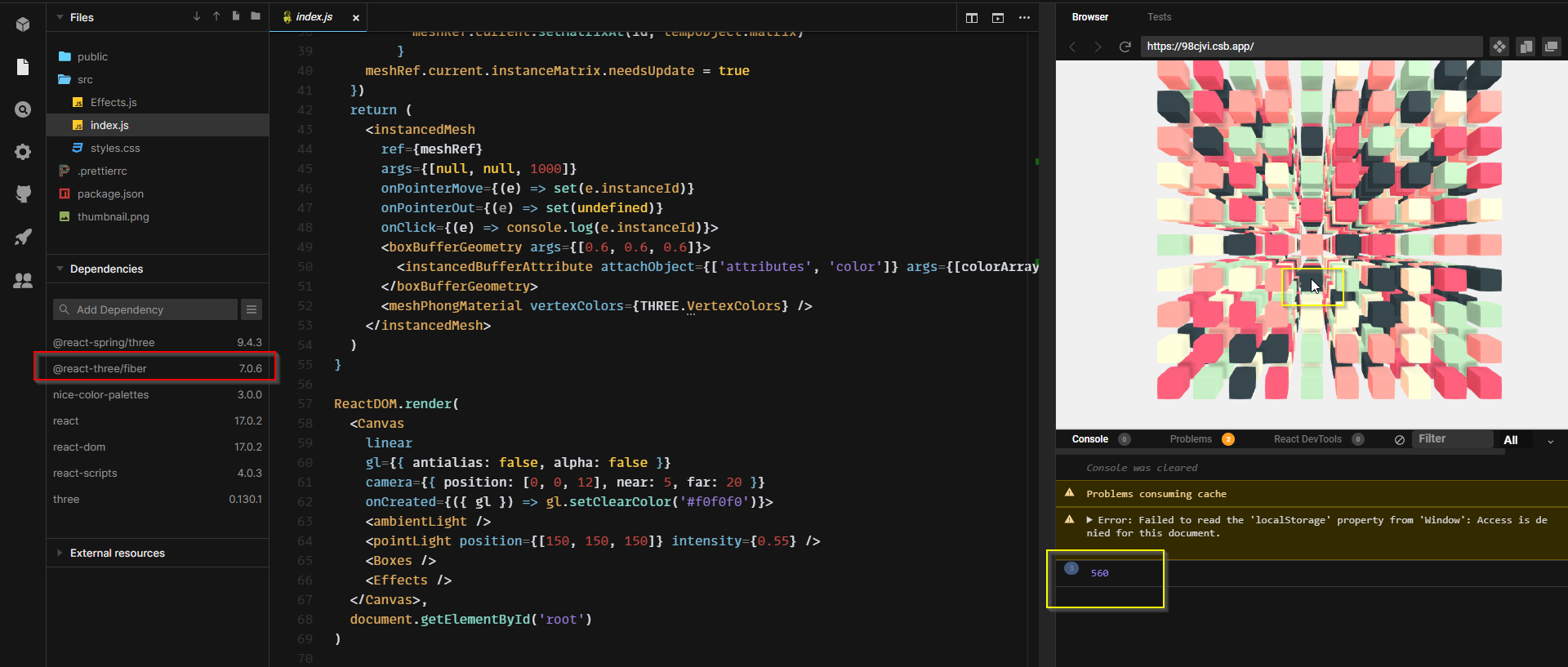 InstancedMesh onClick return all object in the path in recents versions ... InstancedMesh onClick return all object in the path in recents versions ...