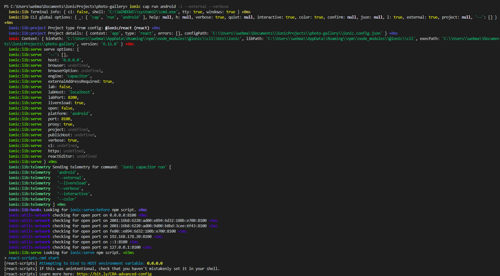 Ionic Serve Script Doesnt Work On Pc But Npm Run Start Works · Issue 4552 · Ionic Teamionic