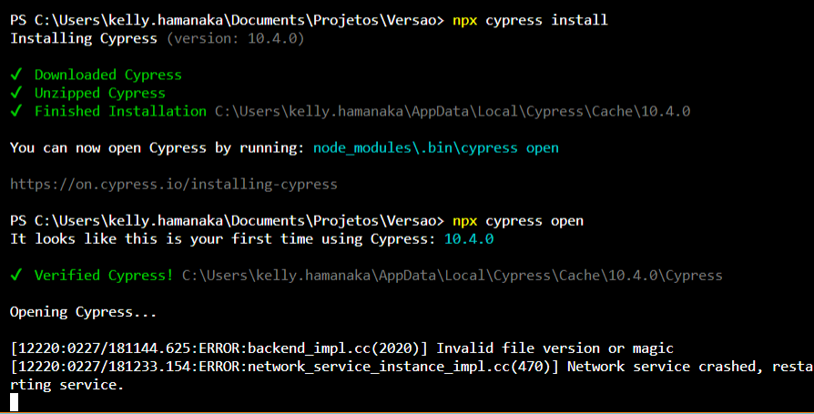 Error npx cypress open · Issue #25921 · cypress-io/cypress · GitHub