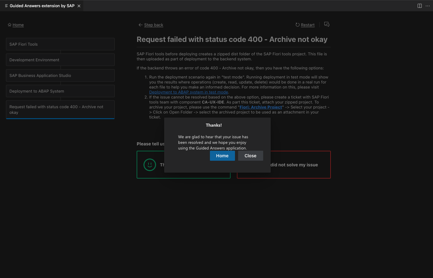 BUG - Button alignment is wrong in resolved issue pop up · Issue #393 · SAP/guided-answers ...
