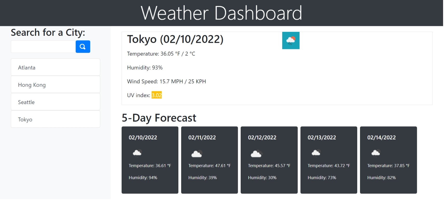 GitHub - ultimatejayfox/Weather-Dashboard