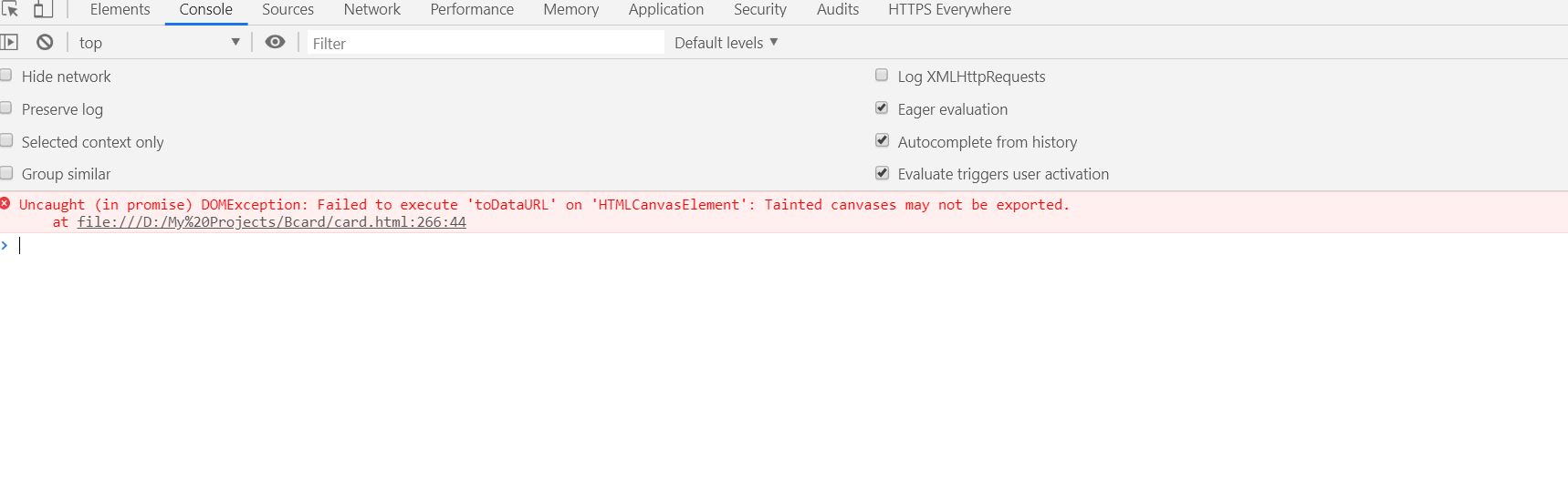 Error while converting toDataURL · Issue #1997 · niklasvh/html2canvas · GitHub
