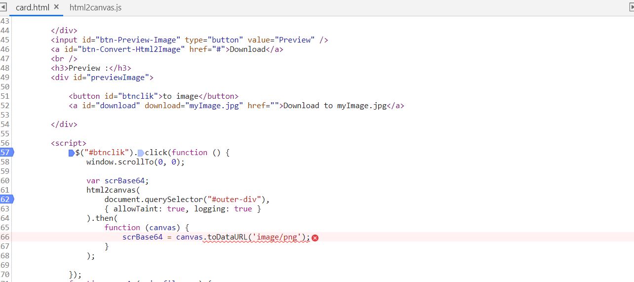 Error while converting toDataURL · Issue #1997 · niklasvh/html2canvas · GitHub