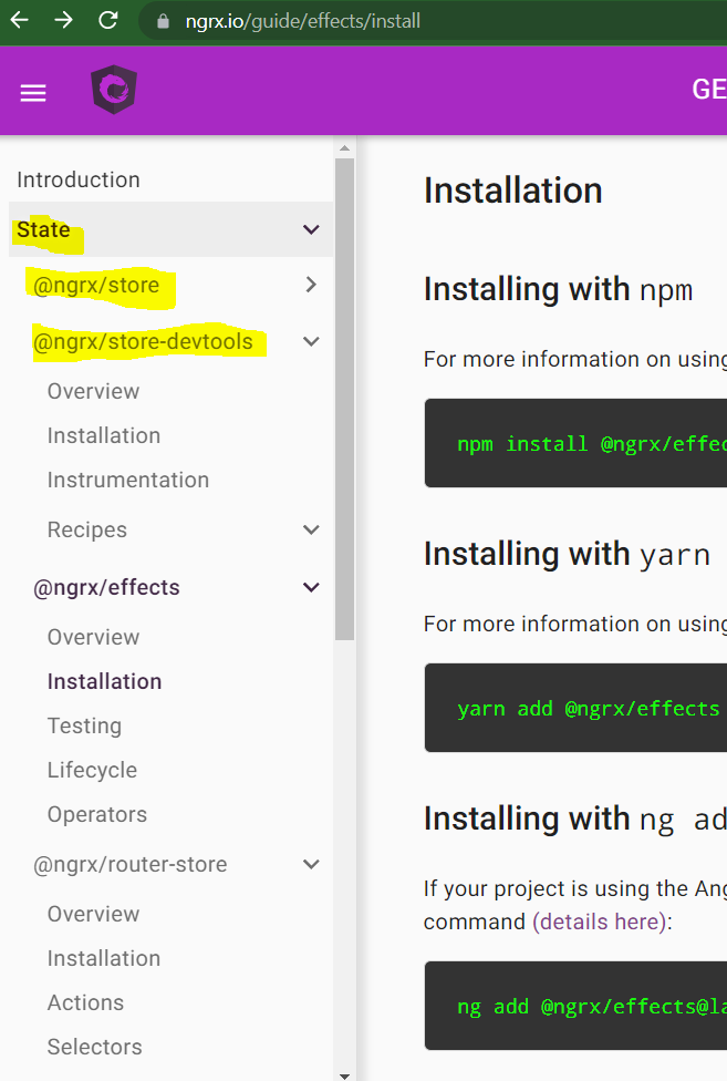 Docs: left menu items keeps redirecting to ngrx.io · Issue #3191 · ngrx/platform · GitHub