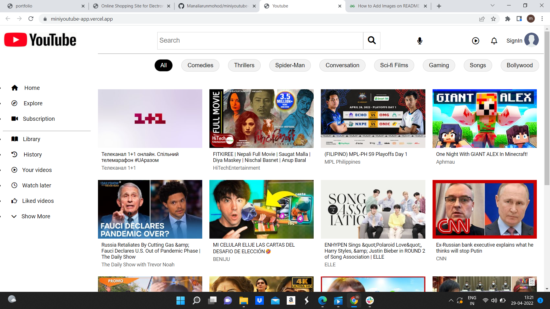 GitHub - Manaliarunmohod/miniyoutube-app: Youtube clone you can find sign up and sign in ...