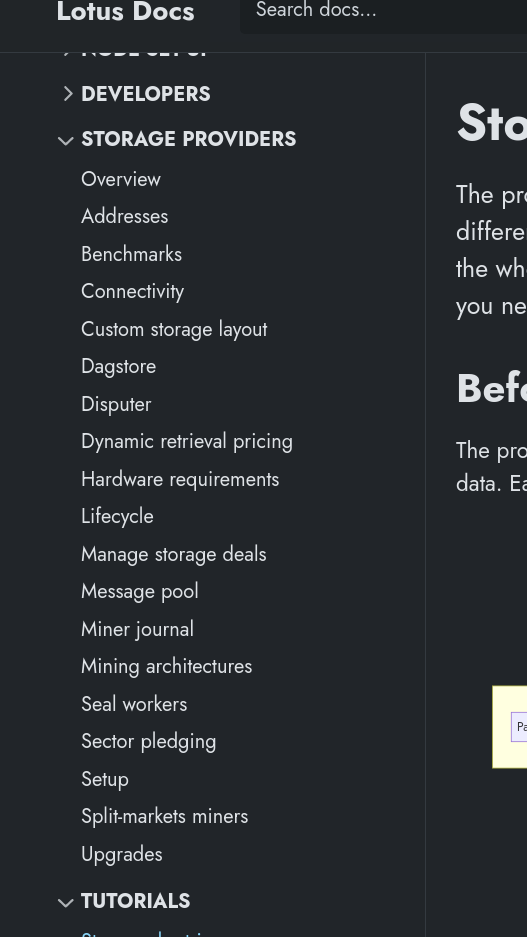 Find a way to truncate or merge some of the pages in the Storage Provider section. · Issue #7 ...