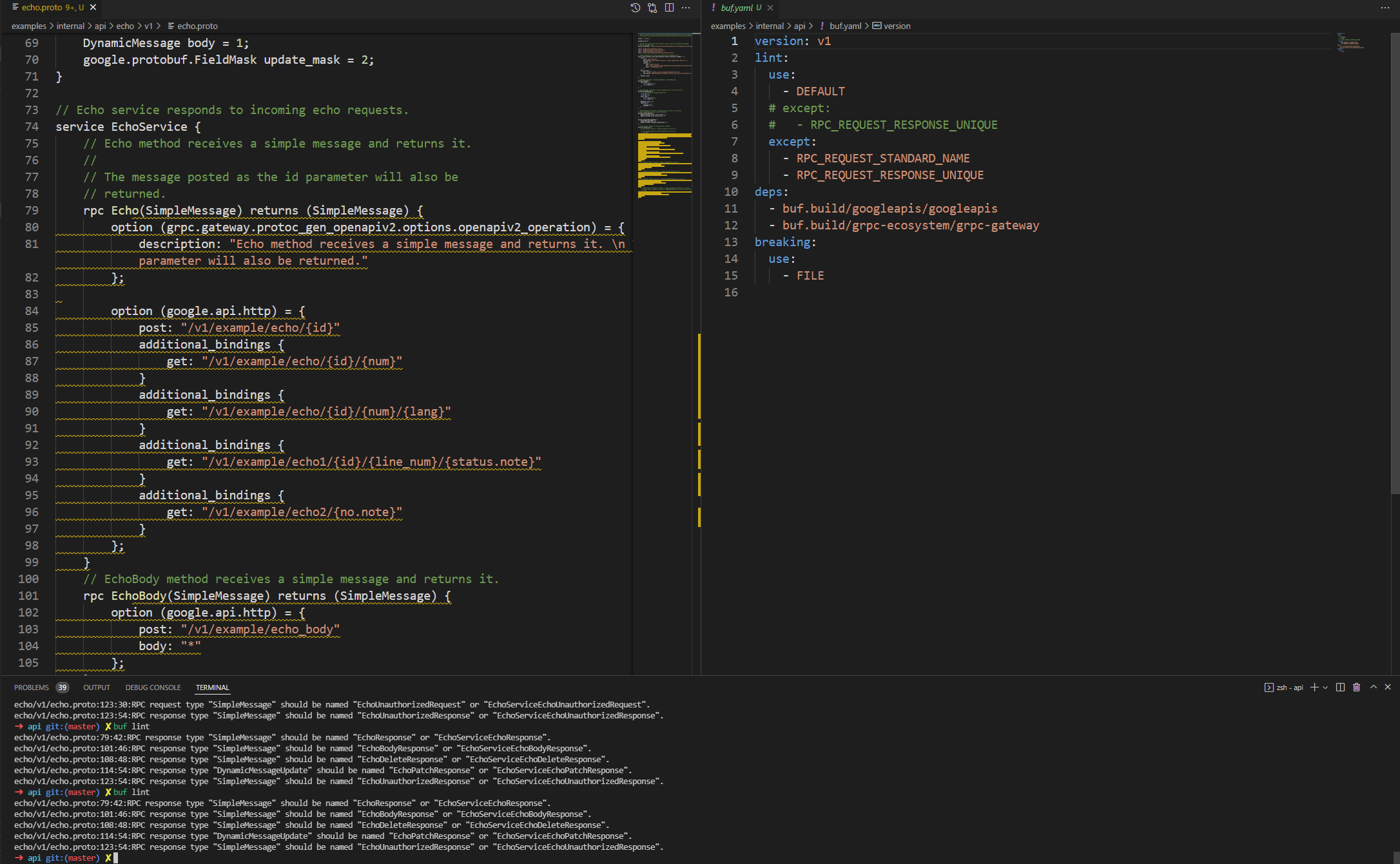 `buf lint` doesn't respect suppression config · Issue #959 · bufbuild/buf · GitHub
