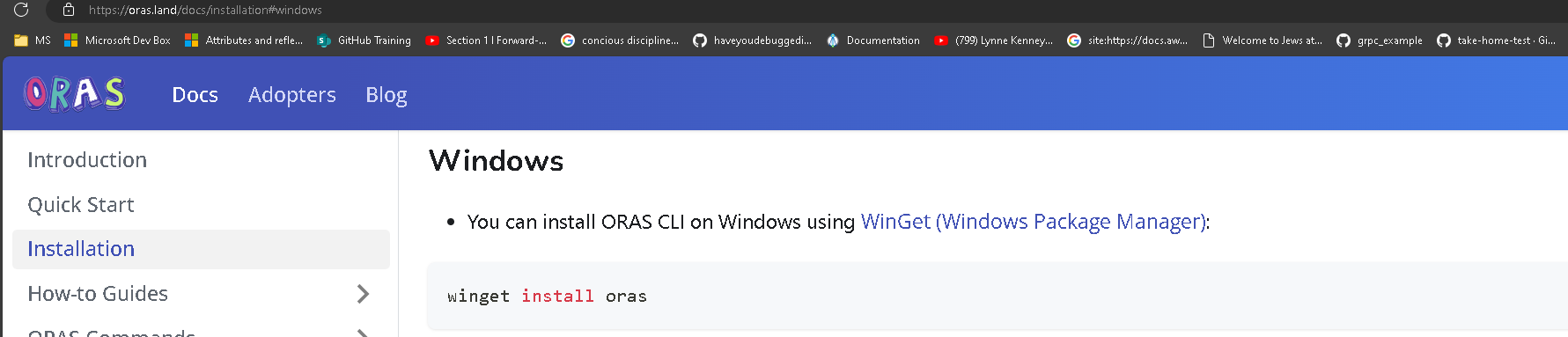 Winget Installation Is Broken It Installs An Older Version Of Oras And Is Not Installing The