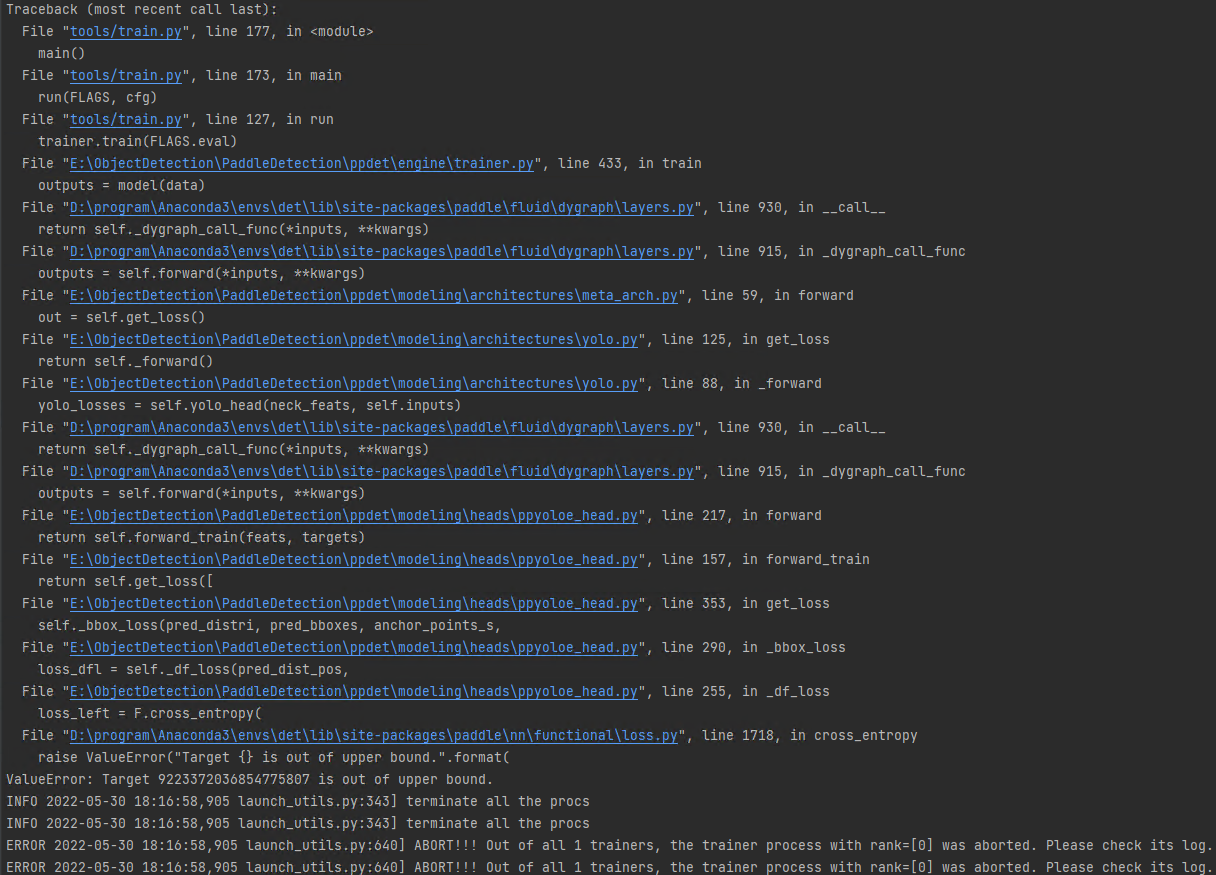 PPYOLOE训练问题 · Issue #6093 · PaddlePaddle/PaddleDetection · GitHub