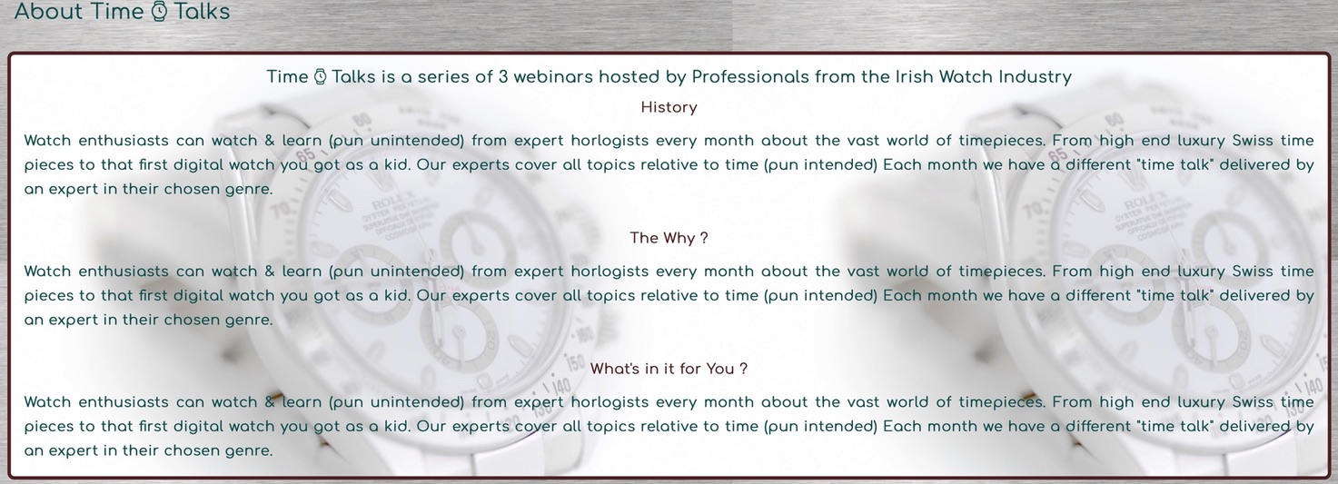 GitHub - boshea5/-Time-Talks-Code-Institute-Project-1-HTML-CSS