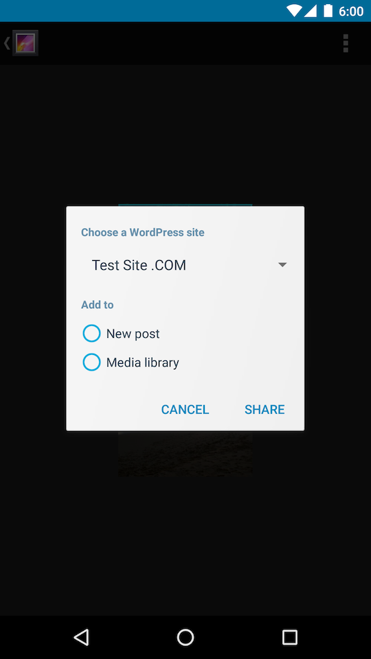 Share to WordPress Dialog can load with no default · Issue #6017 · wordpress-mobile/WordPress ...