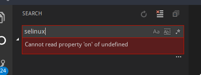 Cannot search files (Cannot read property 'on' of undefined) · Issue #70452 · microsoft/vscode ...