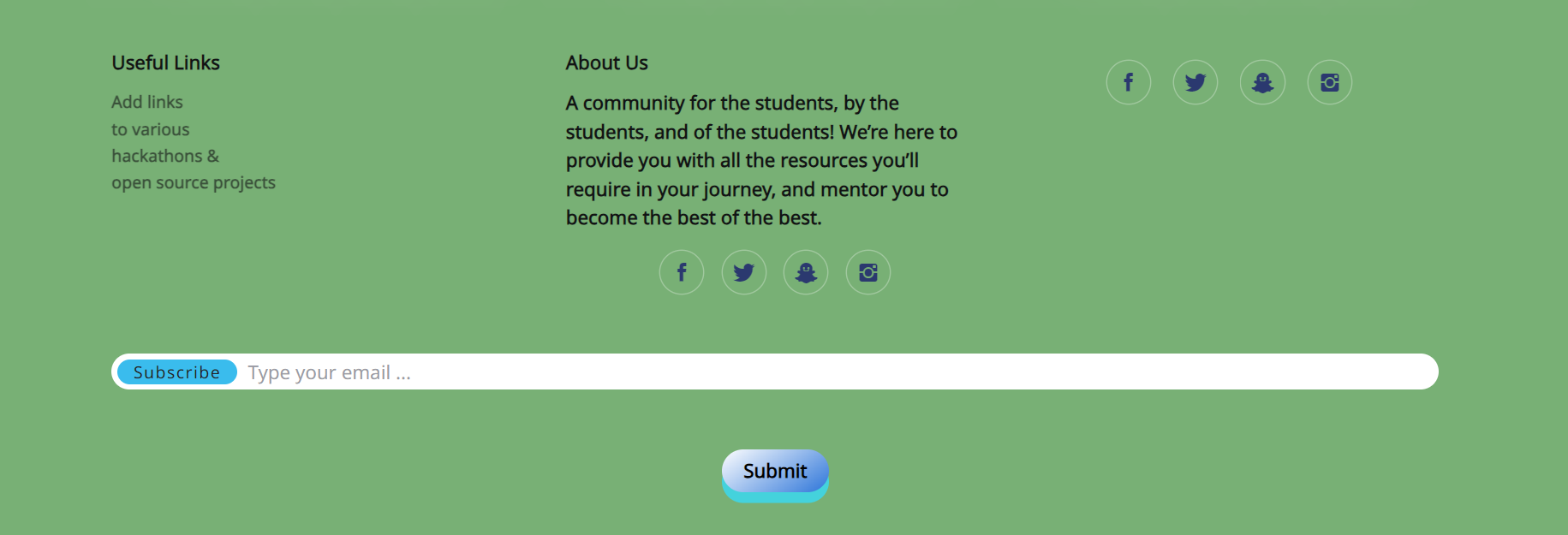 Improve Footer section · Issue #7 · NITRR-Open-Source-Community/NOSC-Website · GitHub