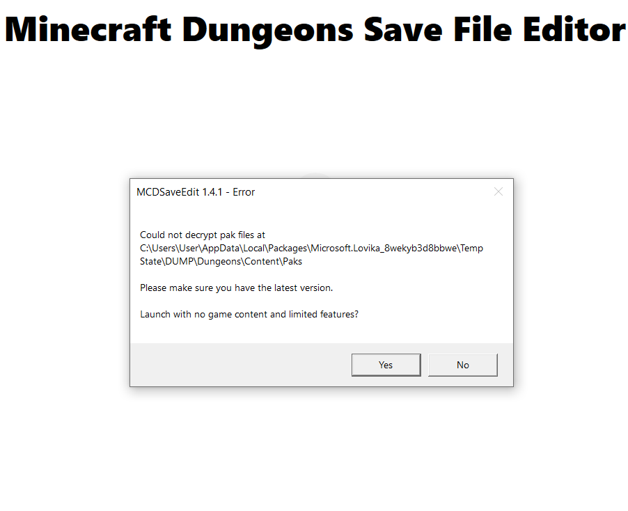 Pak files not reading · Issue #99 · CutFlame/MCDSaveEdit · GitHub