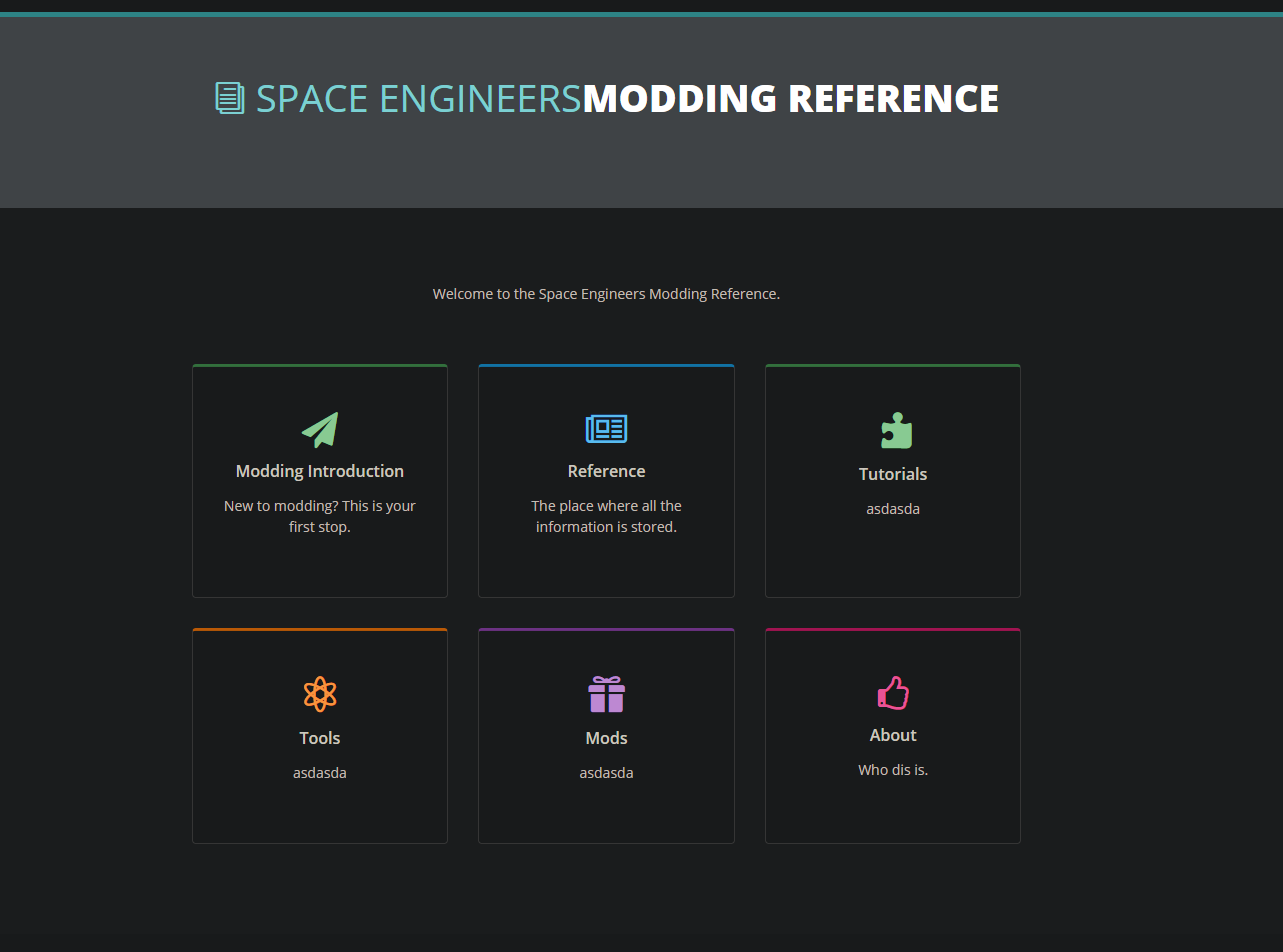 Website color schema · Issue #5 · Space-Engineers-Modding/modding-reference · GitHub