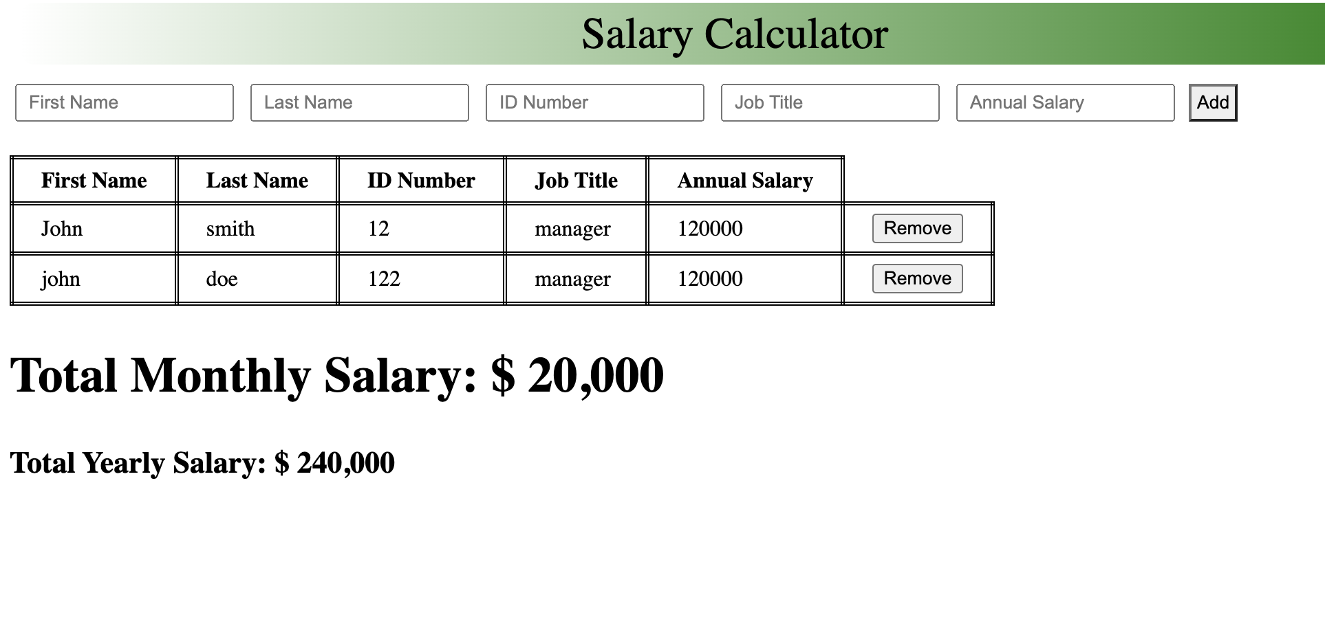 GitHub - LifeofVic/Weekend-jquery-salary-calculator
