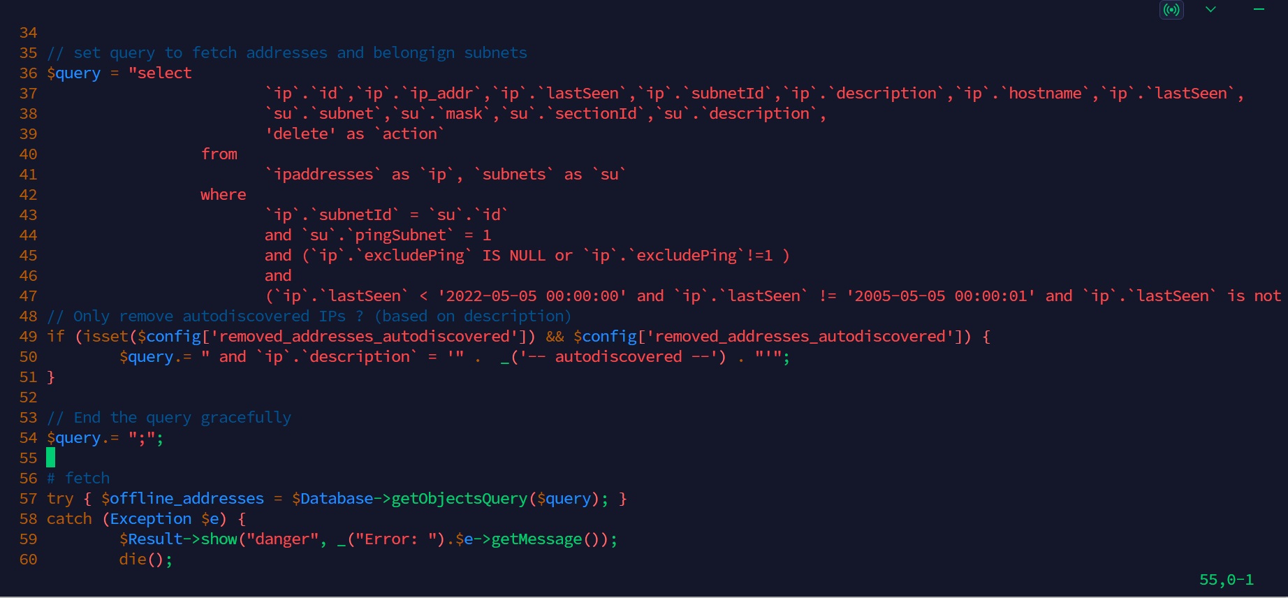 Offline Inactive Ips Remove Error · Issue 3562 · Phpipam Phpipam · Github