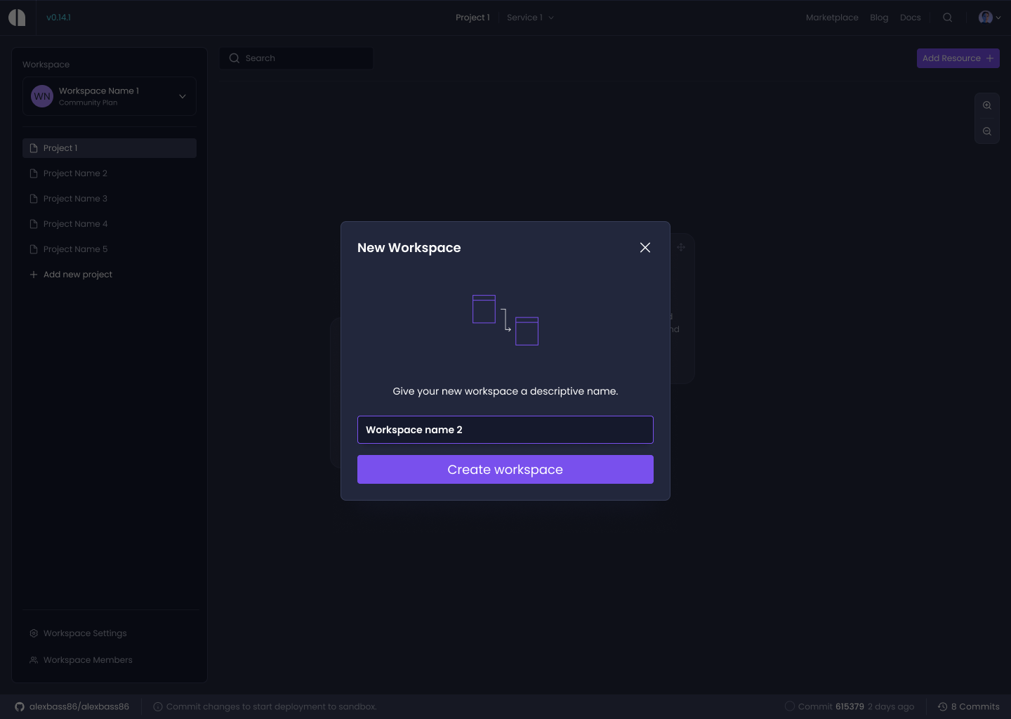 🐛 Bug Report: New project popup - New UI · Issue #3426 · amplication/amplication · GitHub