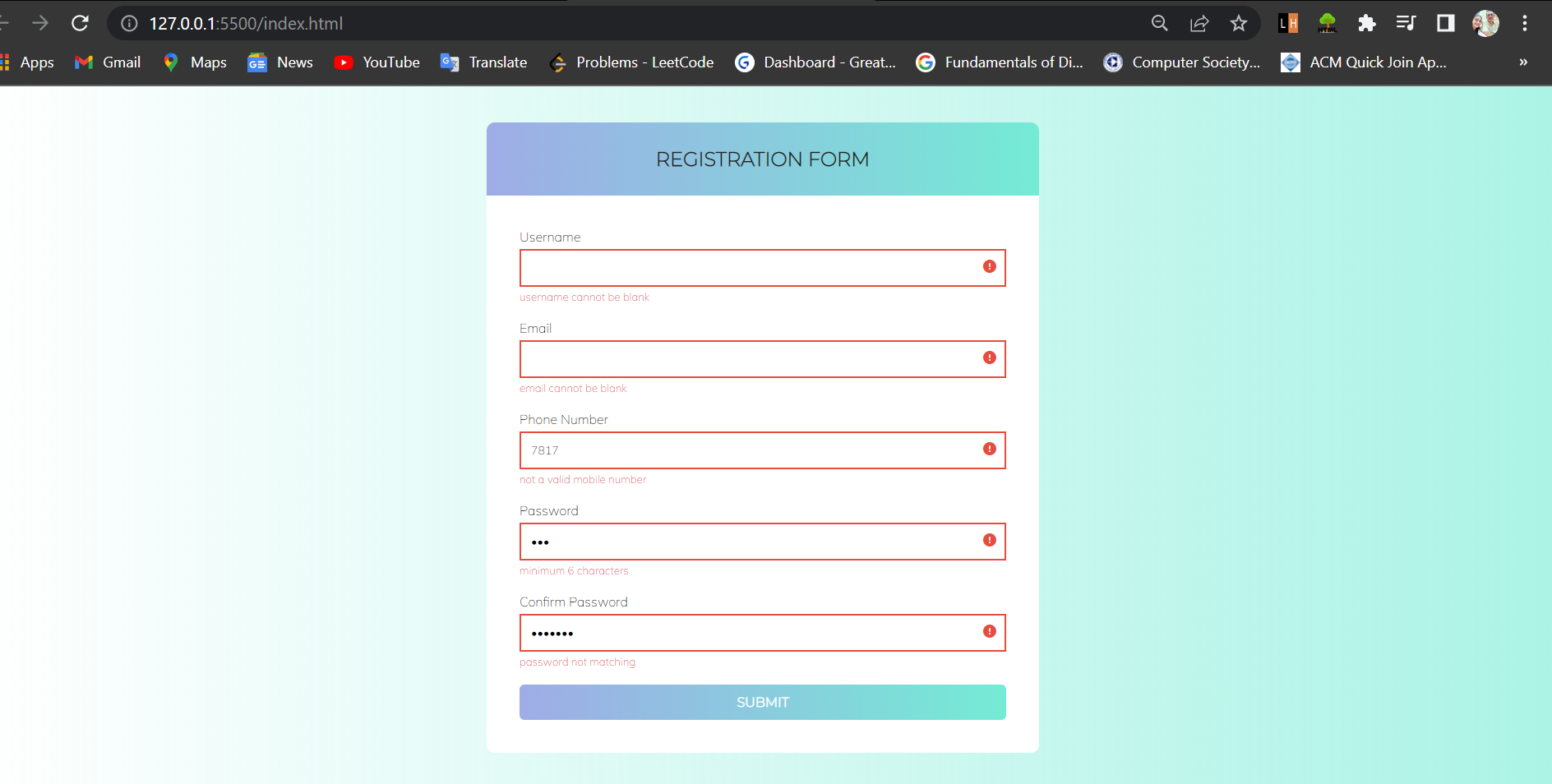 GitHub - Purnima3/Form_Validation_Using_Javascript: This project is a web-based user ...