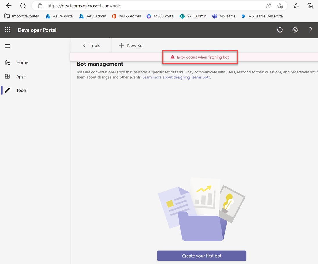 [Error] - code:Ext.SetUpBotError, message: Set up bot task failed when debug a project which had ...