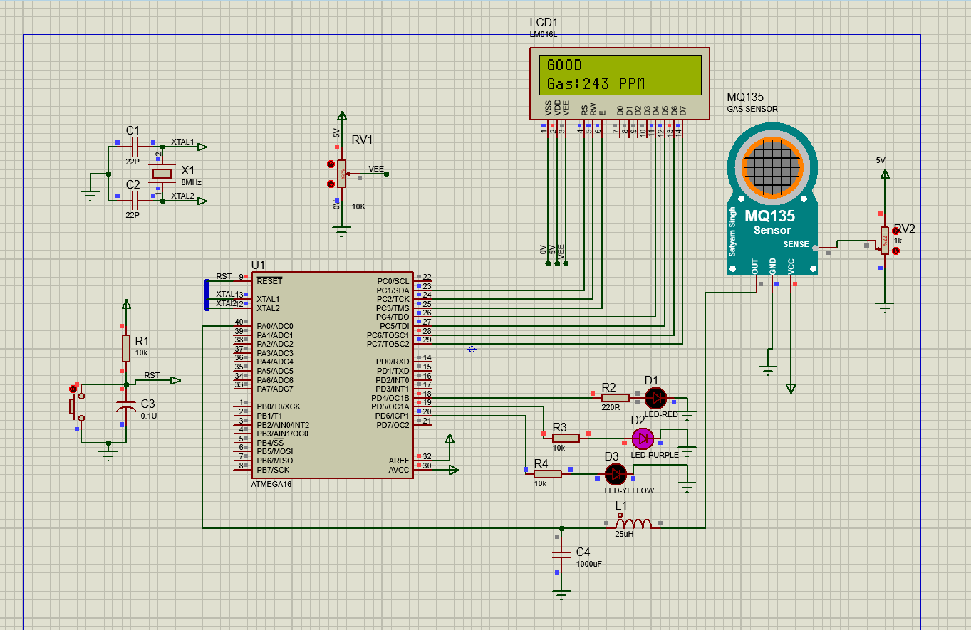 GitHub - husthunterpy01/Project2: Smoke and gas sensor system using Atmega16 and Module MQ135