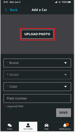 [Add a Car page] Wrong alignment of the "UPLOAD PHOTO" button and color ...