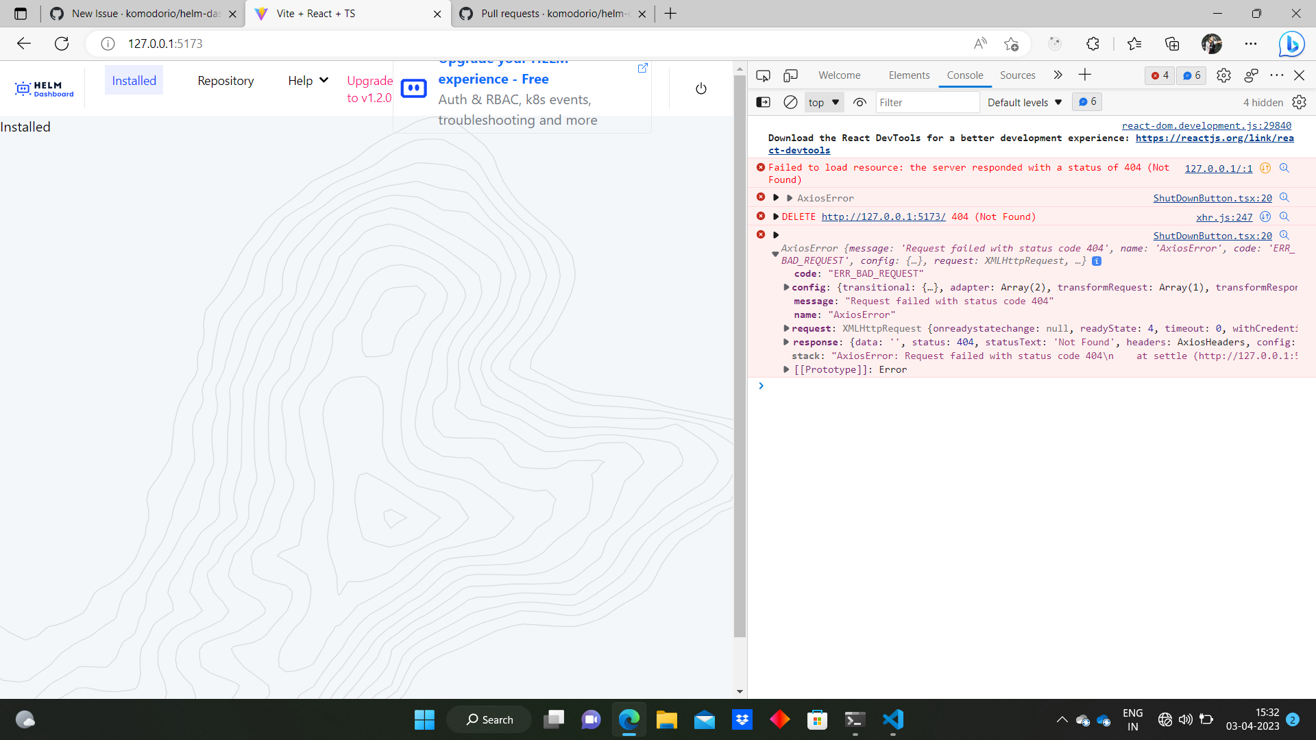 Shut down modal not popping up · Issue #313 · komodorio/helm-dashboard · GitHub