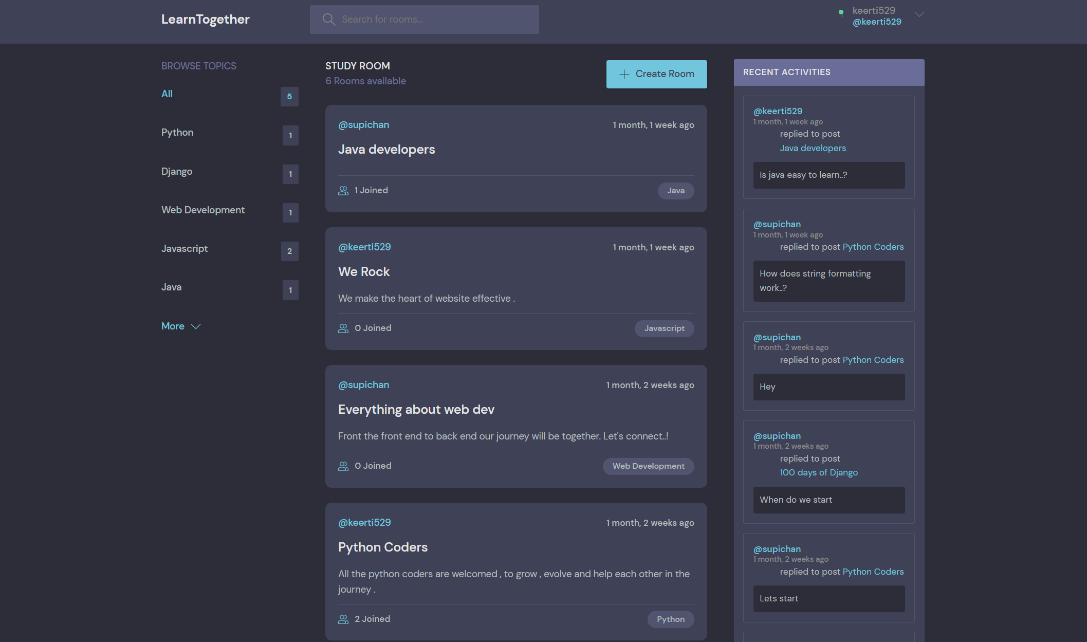 GitHub - keertihegde002/learnTogether: learnTogether is a django based ...
