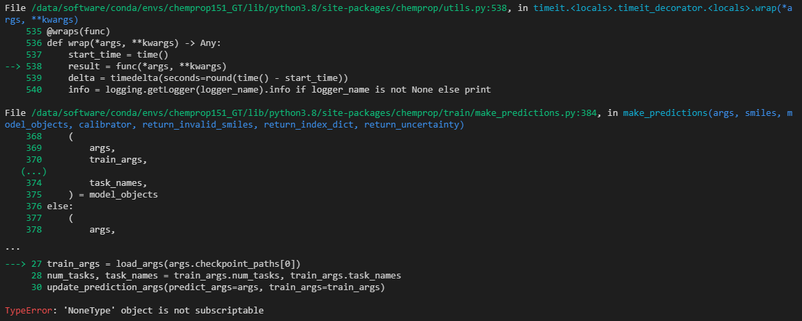 [BUG]: setting checkpoint_dir in PredictArgs() causes an error, one has to set checkpoint_paths ...