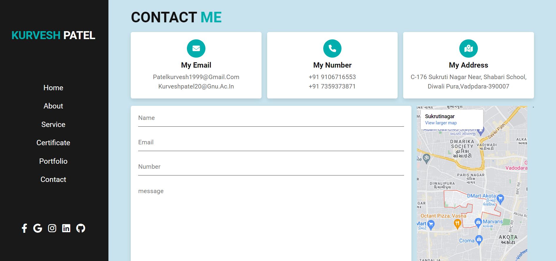 GitHub - PatelKurvesh/Personal-Portfolio: It is a static website of my ...