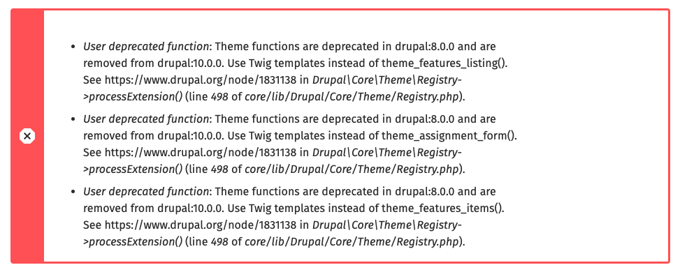 User deprecated function errors from Features module · Issue #262 · govCMS/GovCMS · GitHub
