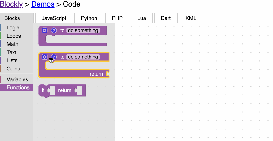 Prevent duplicate parameters in functions by phptuts · Pull Request #2177 · google/blockly · GitHub