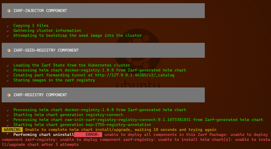 Helm chart error when installing zarf registry during init · Issue ...
