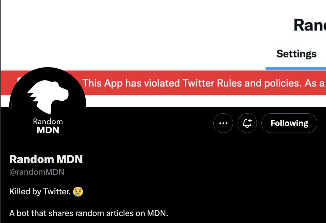 @randomMDN is suspended — what now? · Issue #29 · random-mdn/random-mdn-bot · GitHub